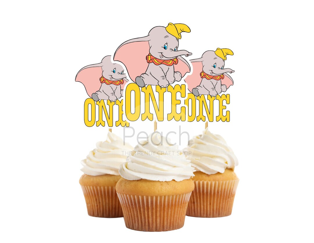 Dumbo Custom Cupcake Toppers, Dumbo First Birthday, Dumbo Birthday ...
