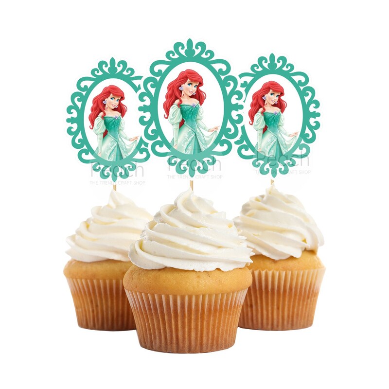 Ariel Cupcake Toppers - Etsy