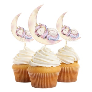 Unicorn Cupcake Toppers, Baby Unicorn Baby Shower, Baby Unicorn First ...