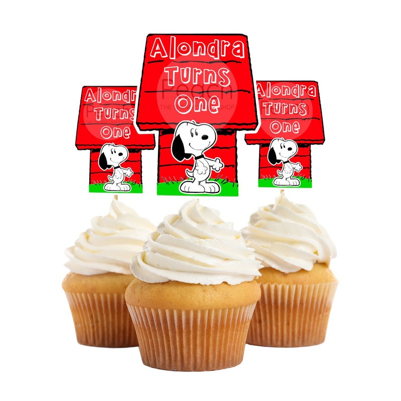 Snoopy Cupcake Toppers - Etsy