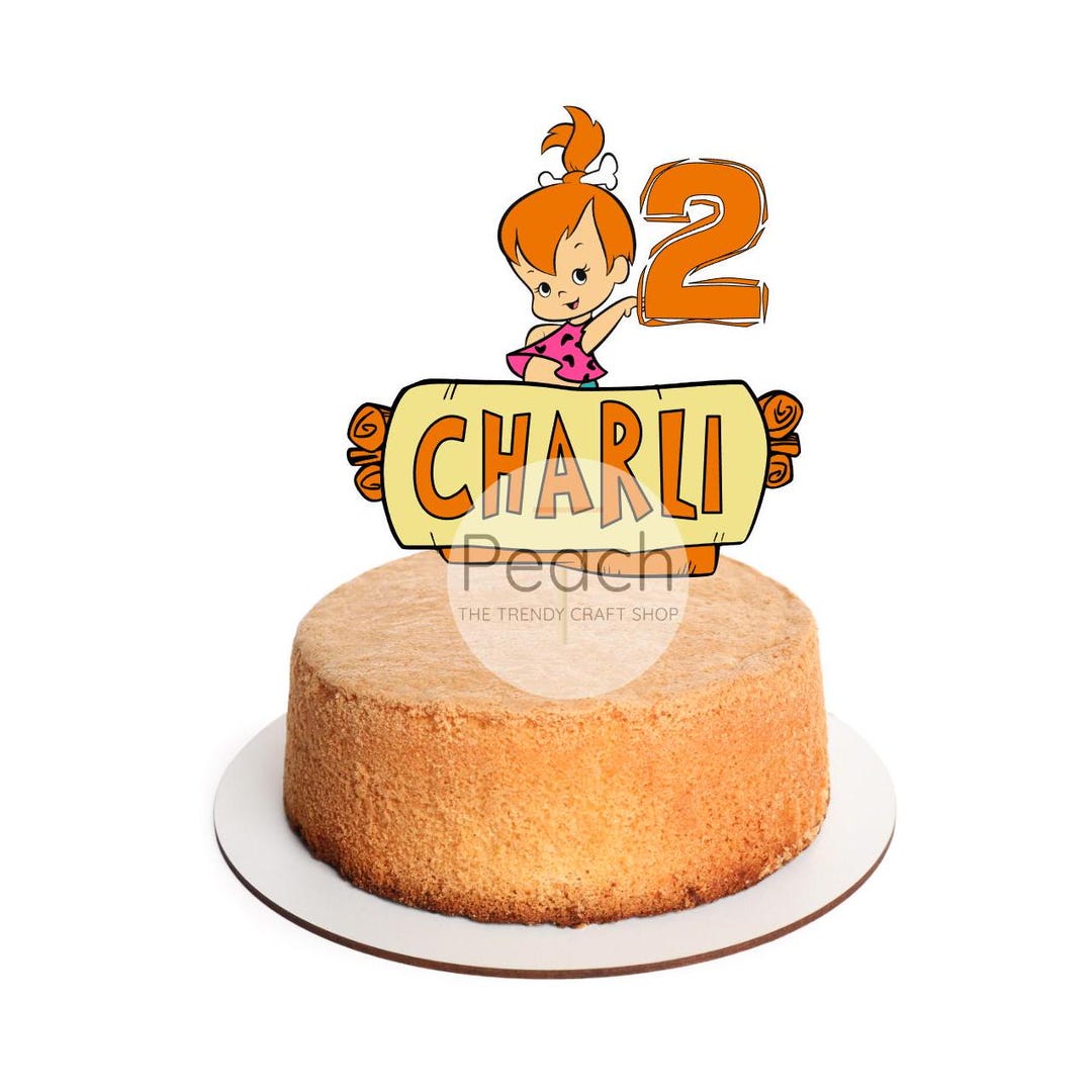 Pebbles Cake Topper, Custom Cake Topper, Personalized Pebbles Cake ...