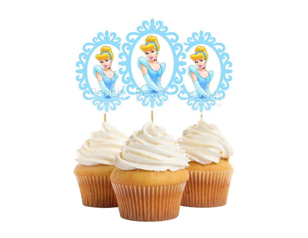 Princess Cinderella Cupcake Toppers, Cinderella Toppers, Cinderella Birthday Party, Princess ...