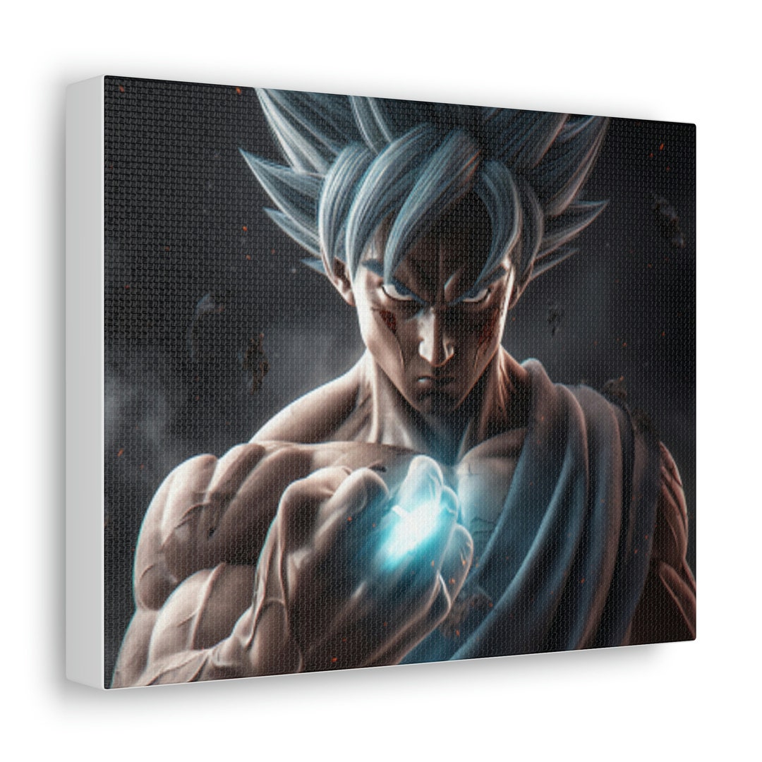 Very Realistic Ultra Instinct Goku Canvas Wall Art Wall - Etsy