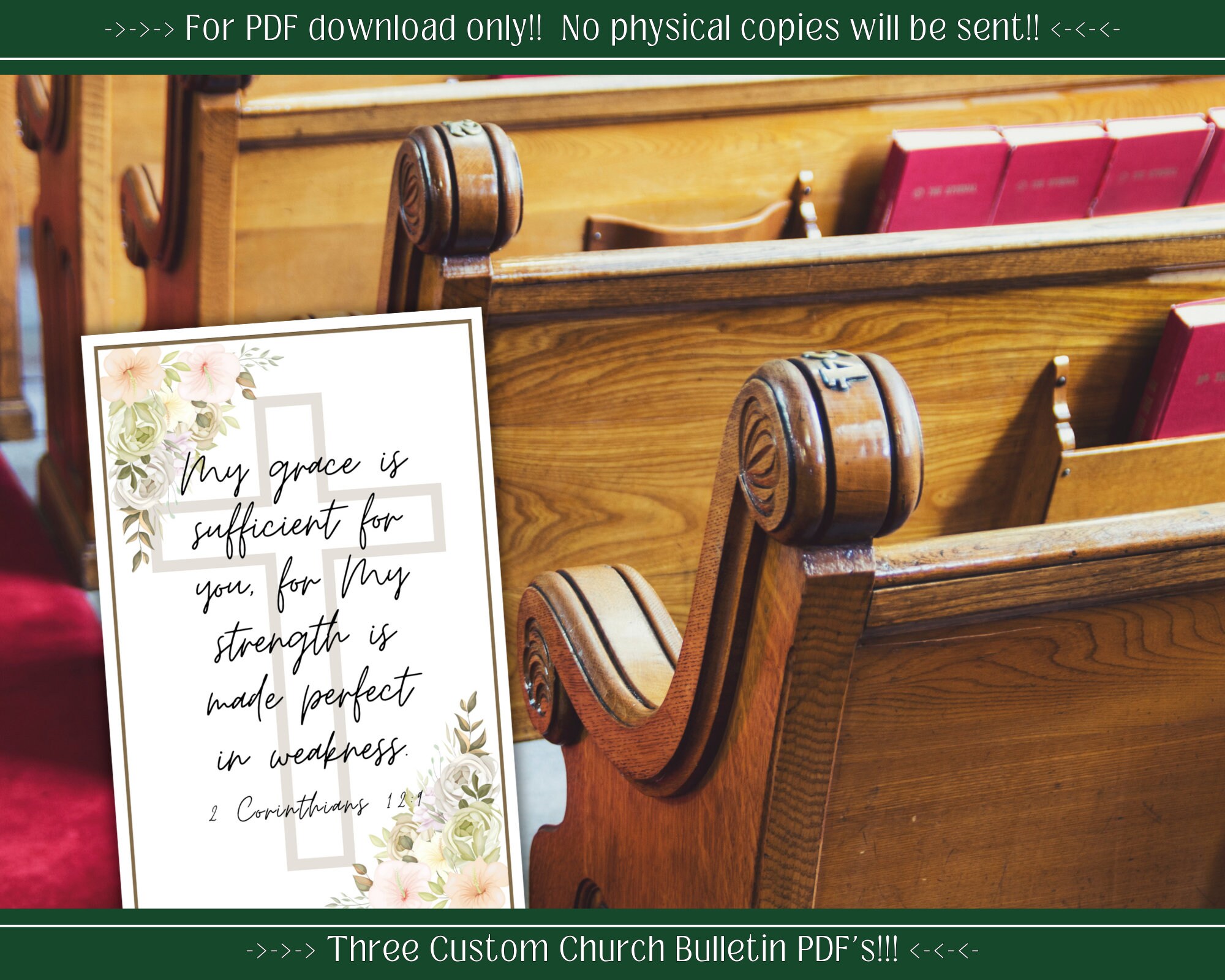 Printable Church Bulletin Cover Spring Download Events Bible Verse PDF ...