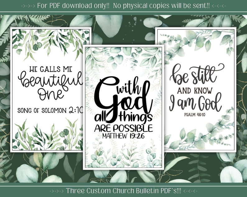 Modern Farmhouse Printable Blank Card Church Bulletin Cover Download ...