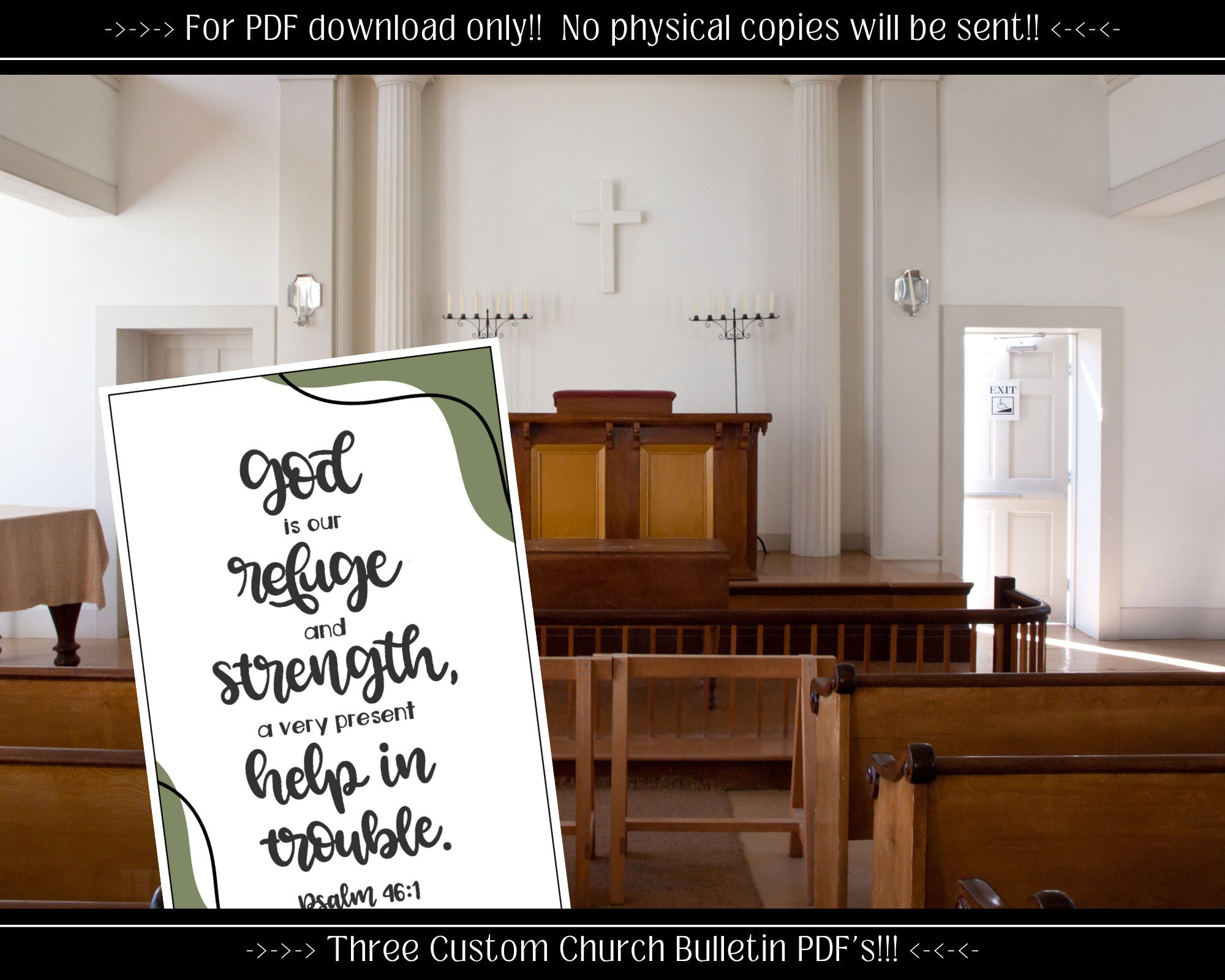 Printable Church Bulletin Cover Fall Swirl Download Events Bible Verse ...
