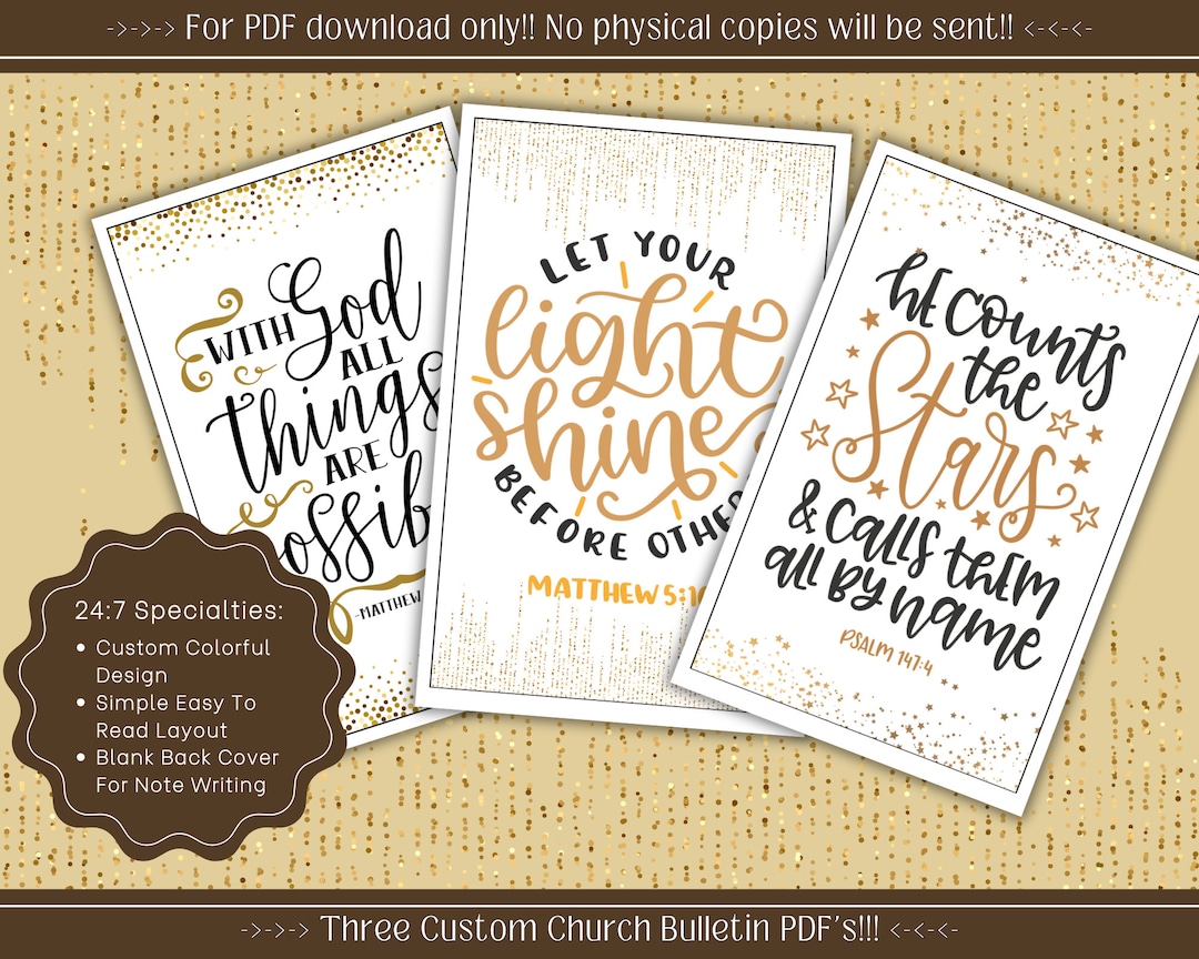 Printable Church Bulletin Cover Golden Light Download Events Bible ...