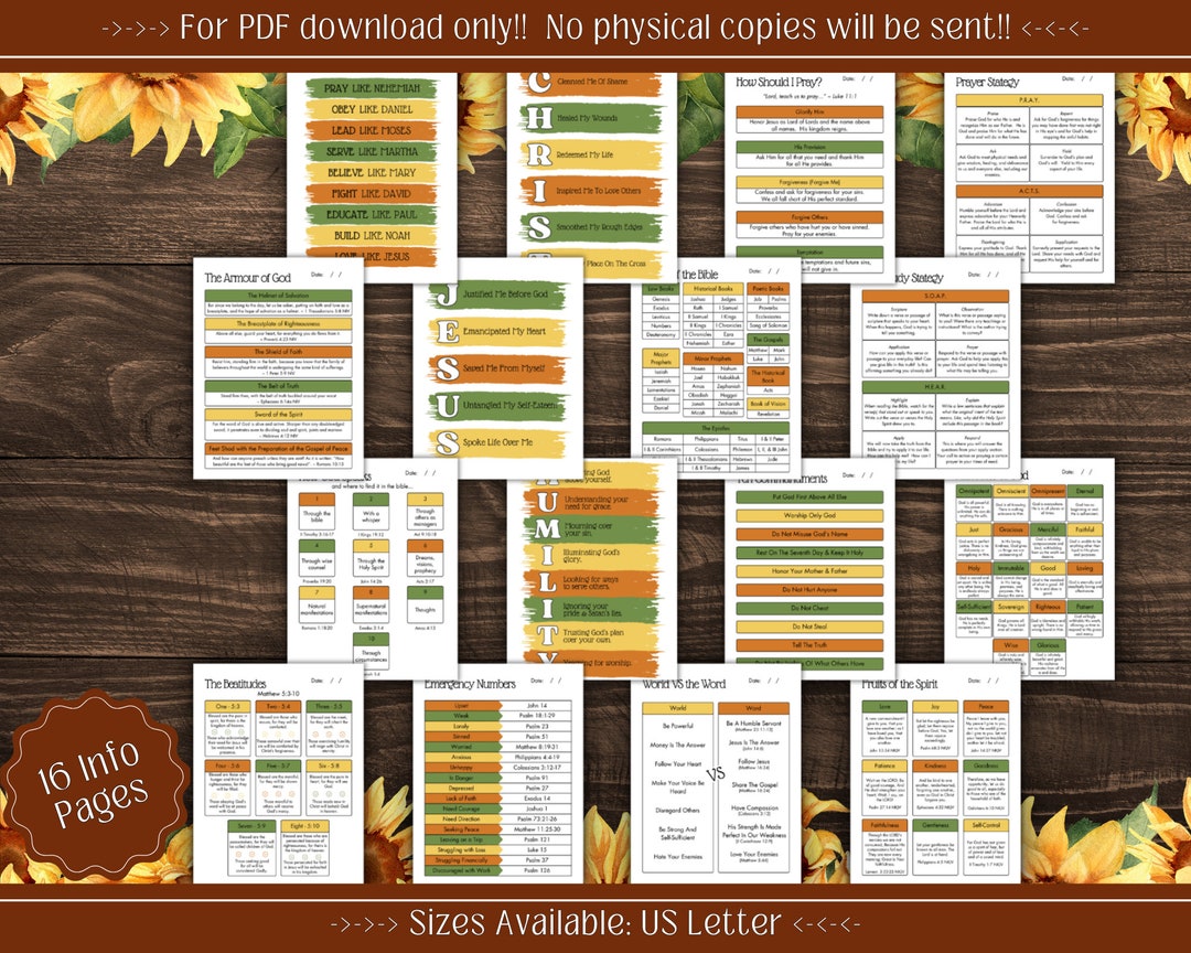 Sunflower Prayer Journal: Bible Study & Sermon Notes (PDF Download) - Etsy