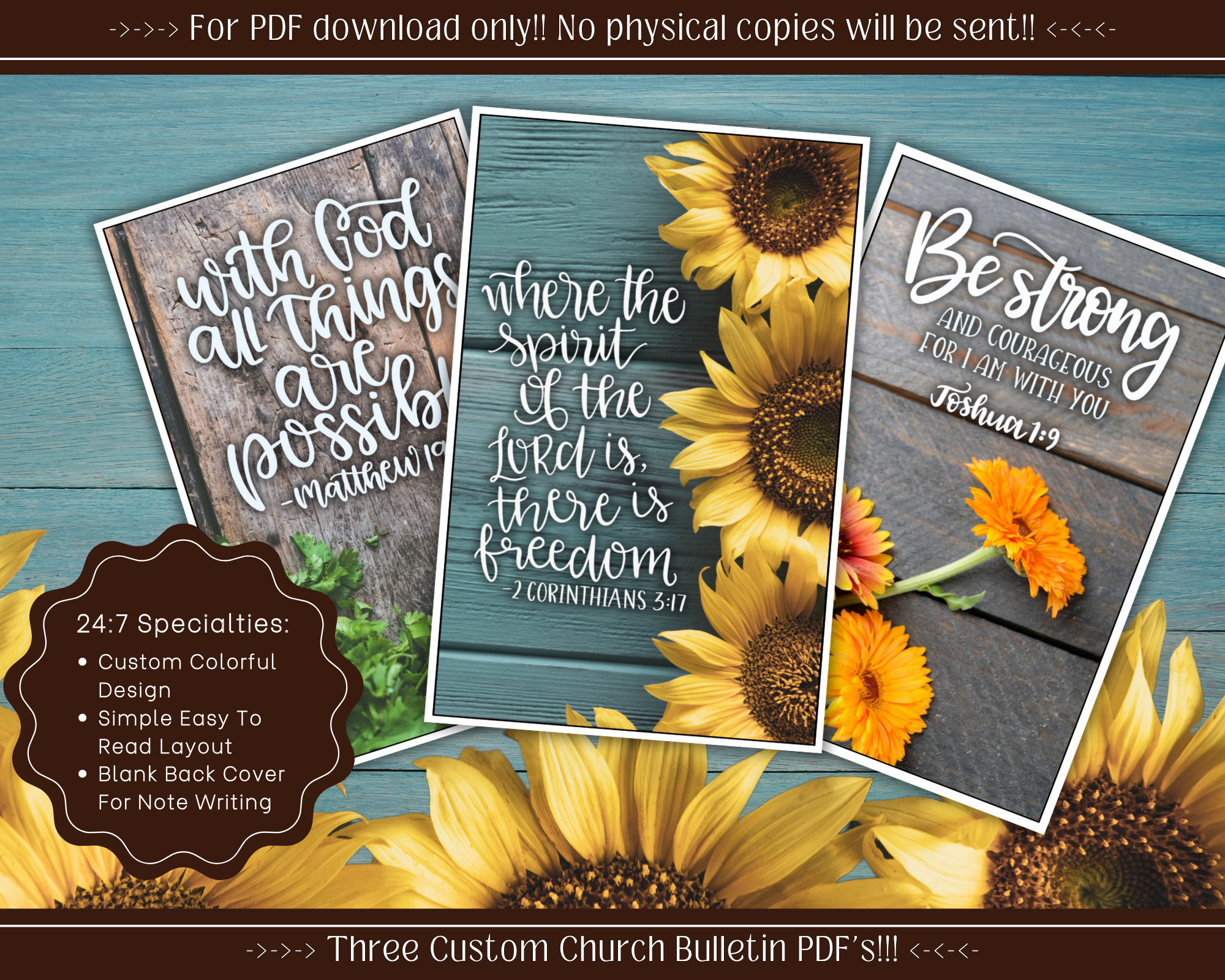 Rustic Church Bulletin Cover: Bible Verse Events (PDF Download) - Etsy