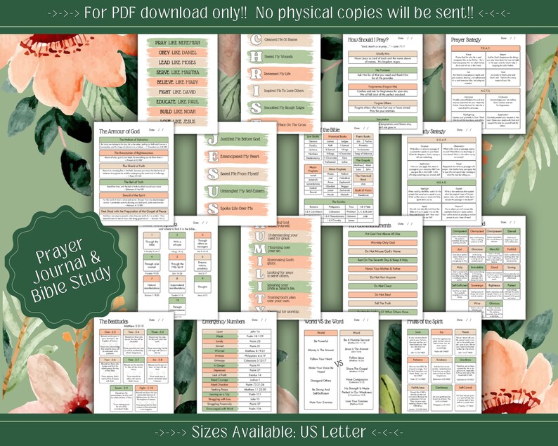MEGA BUNDLE!!! 67 Pages!!! Spring Floral Printable PDF Download Prayer ...