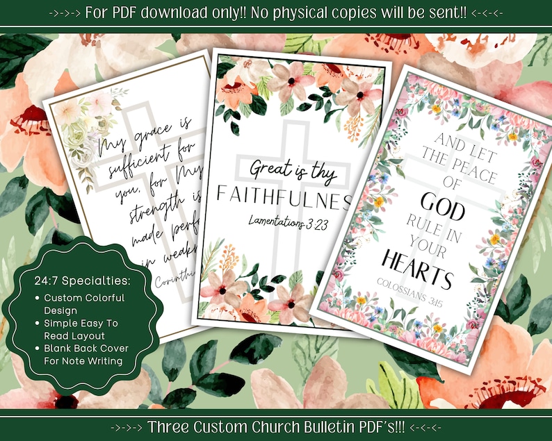 Printable Church Bulletin Cover Spring Download Events Bible Verse PDF ...