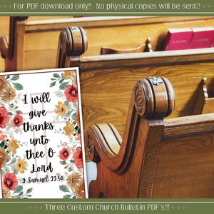 Printable Church Bulletin Cover Autumn Fall Download Events Bible Verse ...