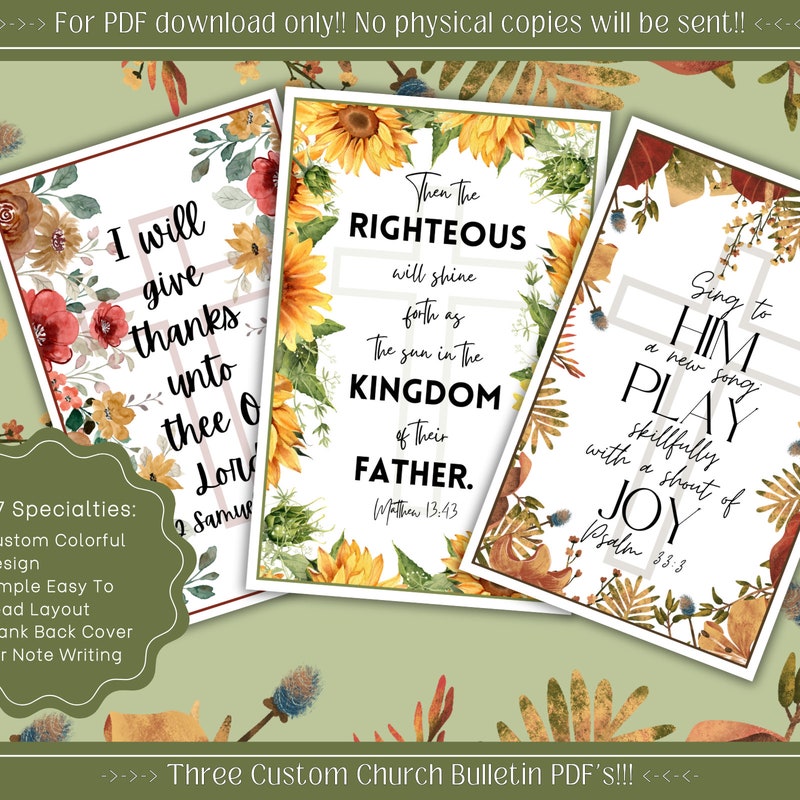 Summer Church Bulletin Cover - Etsy