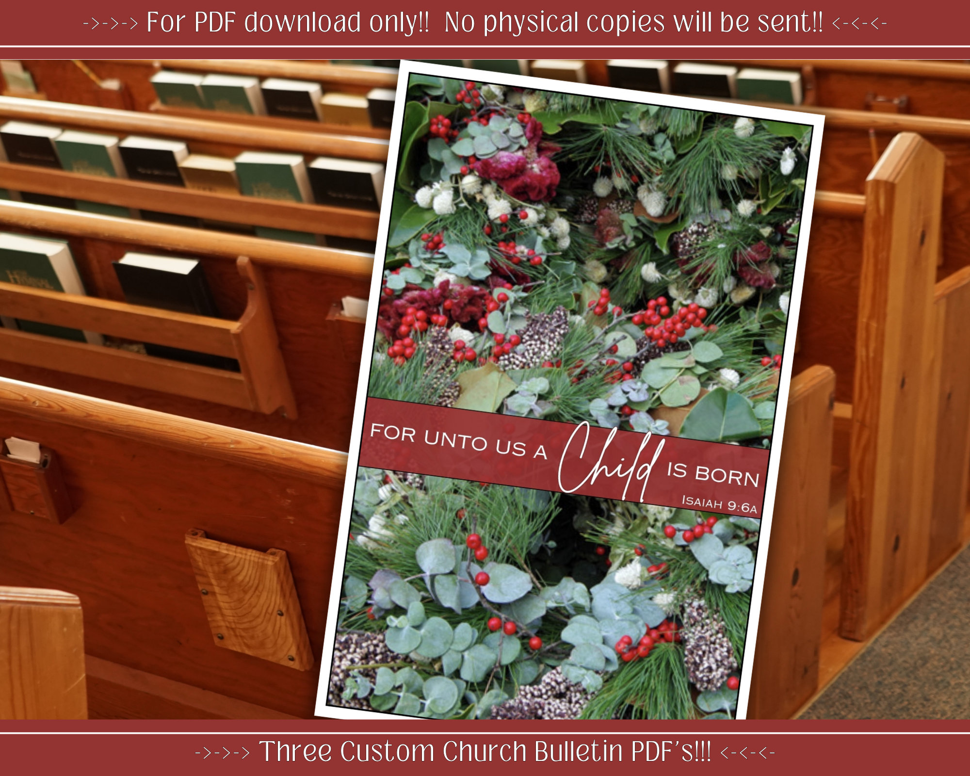 Printable Church Bulletin Cover Christmas Greeting Card Download Bible ...