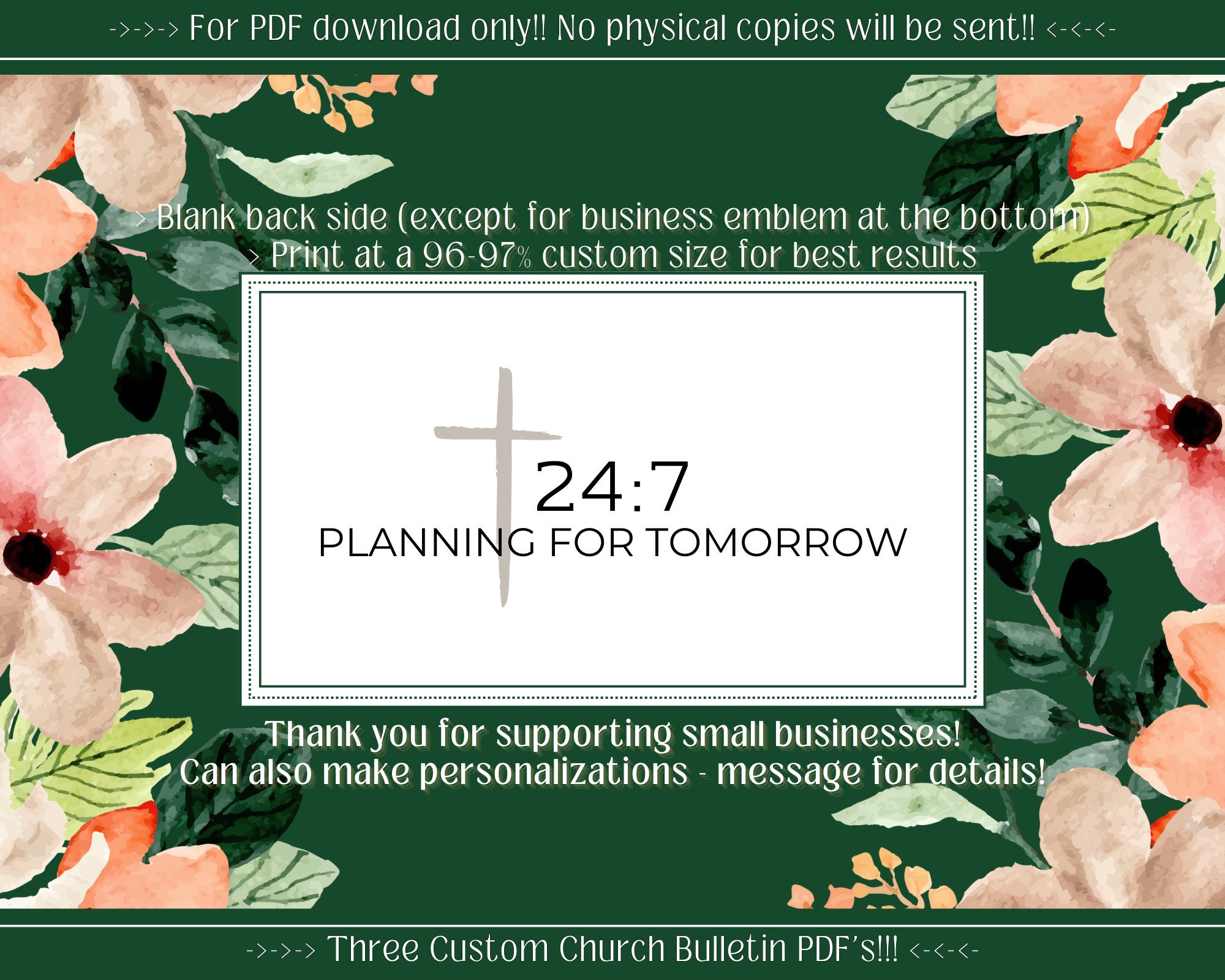 Printable Church Bulletin Cover Spring Download Events Bible Verse PDF ...