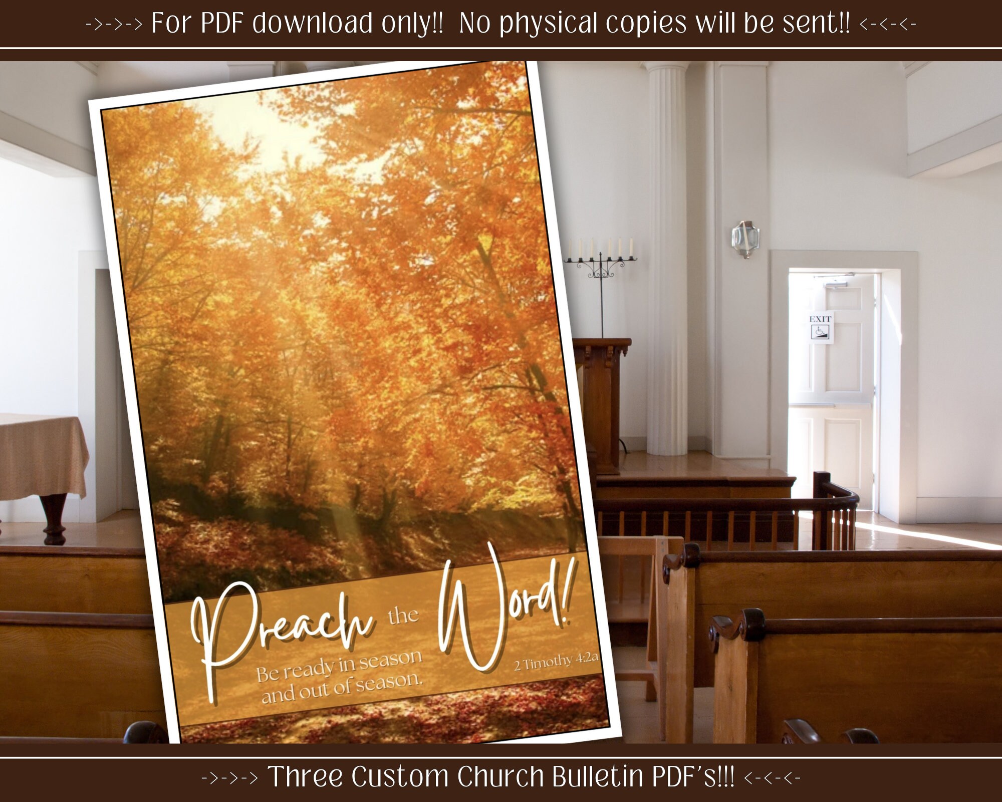 3 Printable Bulletin Covers Autumn Woods God's Natural Beauty Download ...