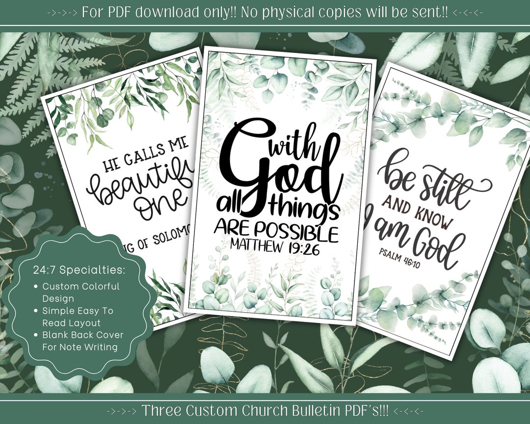 Modern Farmhouse Printable Blank Card Church Bulletin Cover Download ...