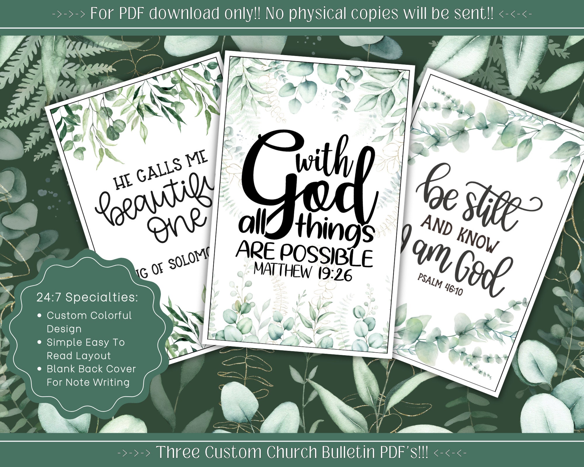 Modern Farmhouse Printable Blank Card Church Bulletin Cover Download ...