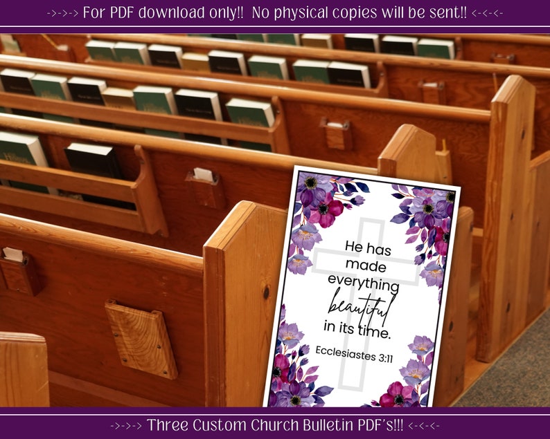 Printable Church Bulletin Cover Beautiful Floral Download Events Bible ...