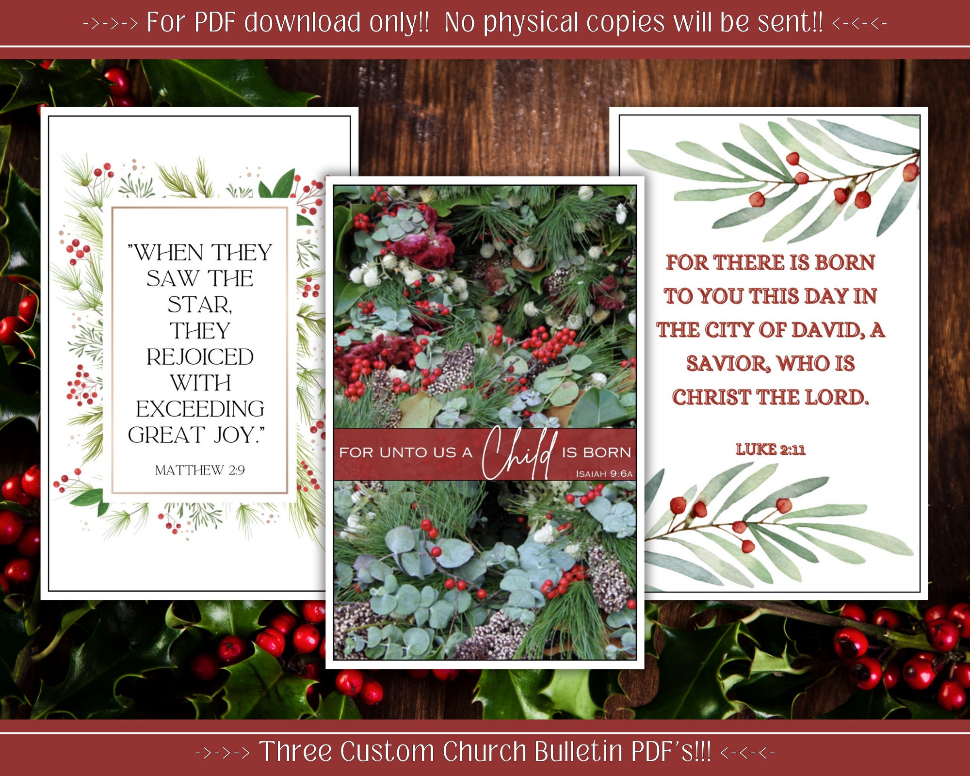 Printable Church Bulletin Cover Christmas Greeting Card Download Bible ...