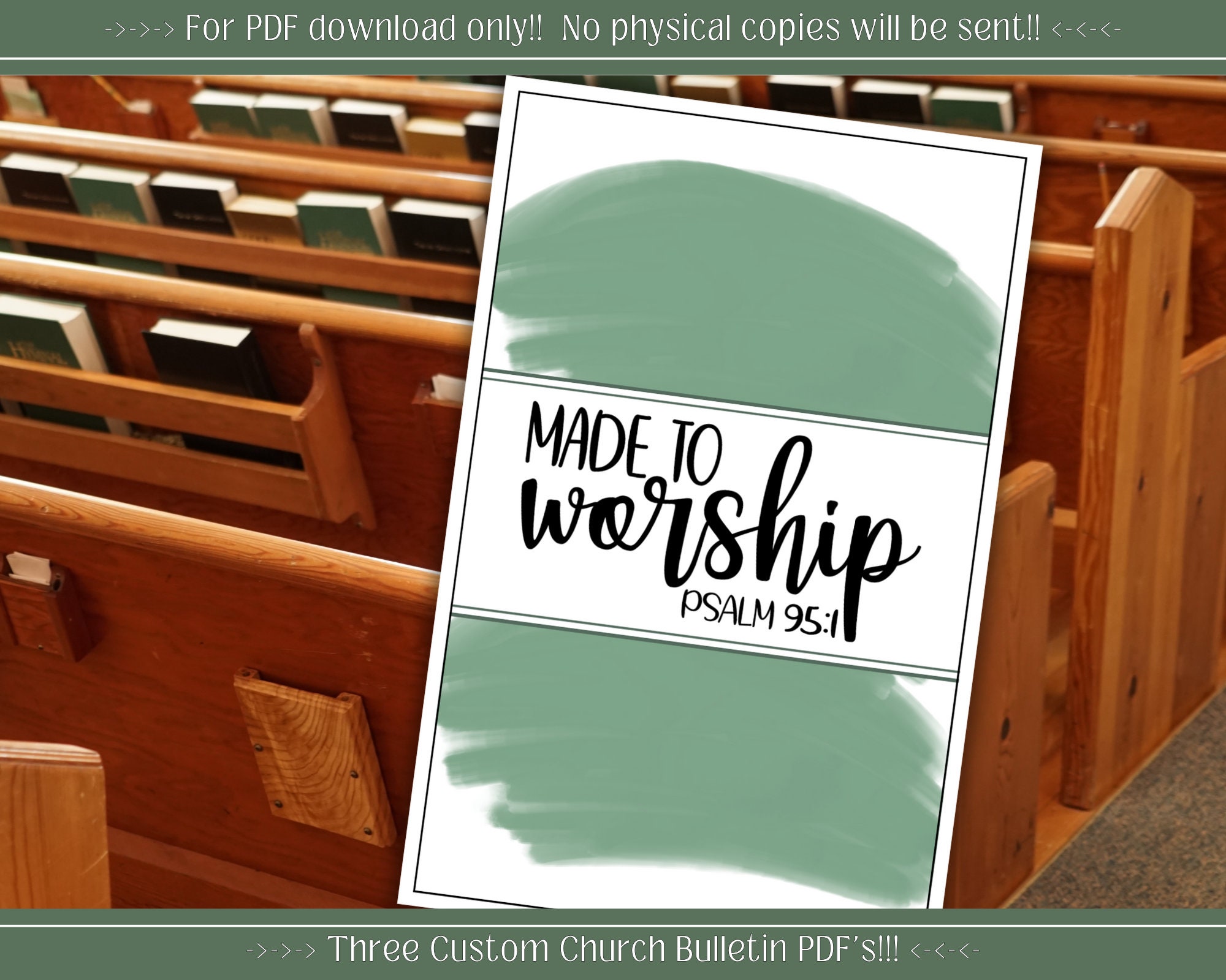 Printable Church Bulletin Cover Spring Floral Greeting Card Download ...