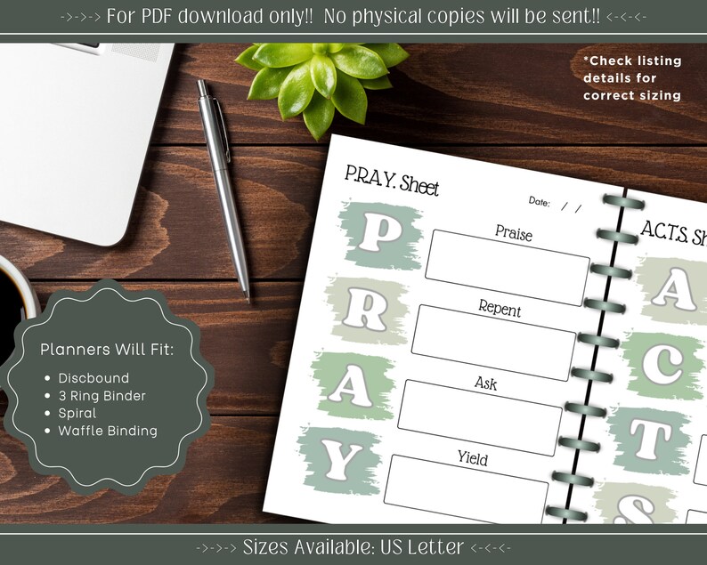 Farmhouse Printable 38 Pages Total Prayer Journal Bible Study Service ...
