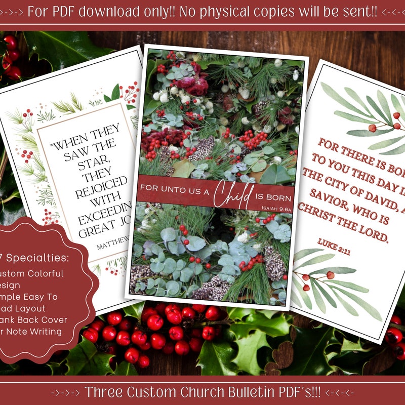 Church Bulletin Covers Christmas - Etsy