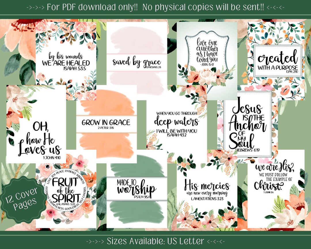 Spring Floral Bible Verse Planner: Undated PDF Download - Etsy