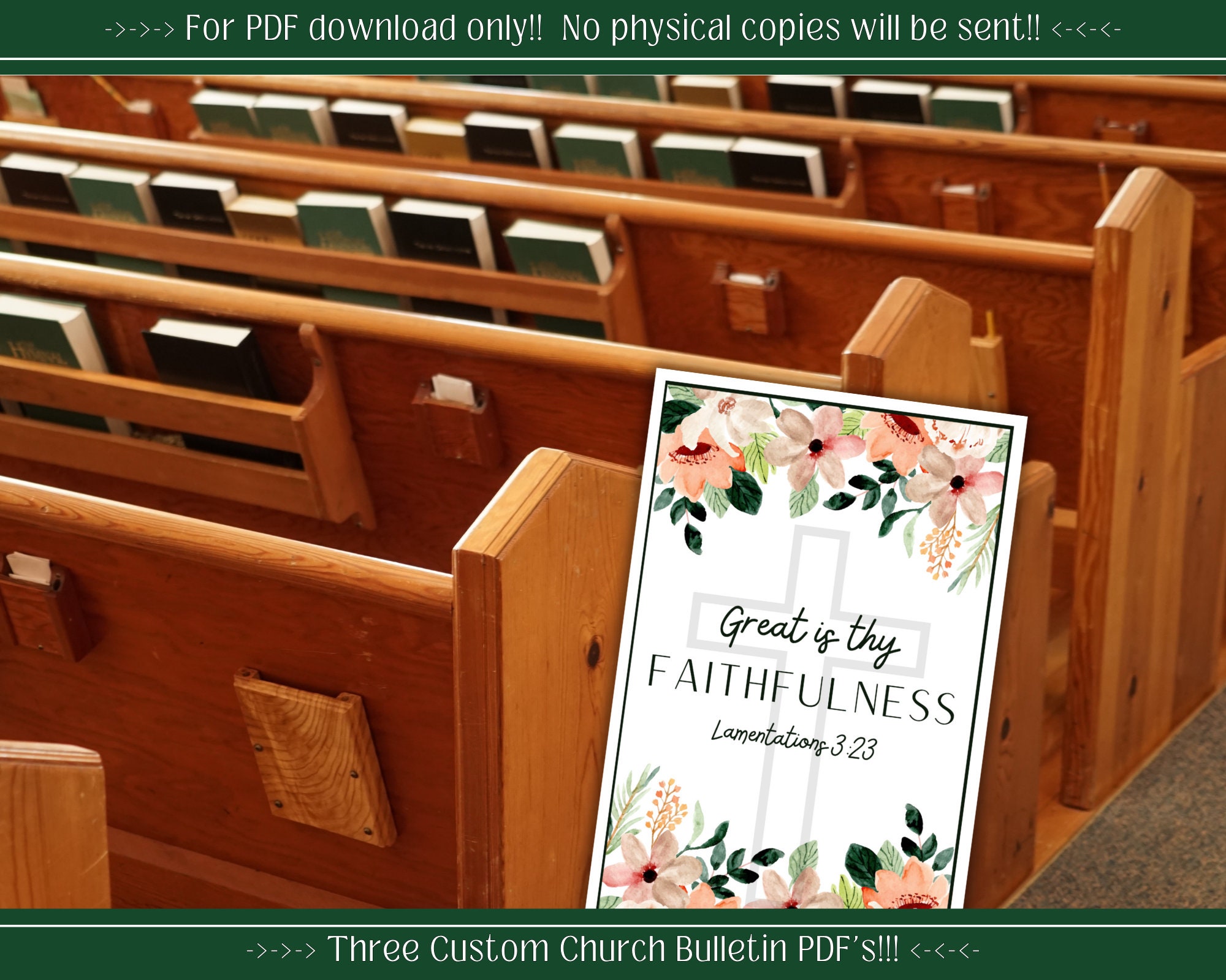 Printable Church Bulletin Cover Spring Download Events Bible Verse PDF ...