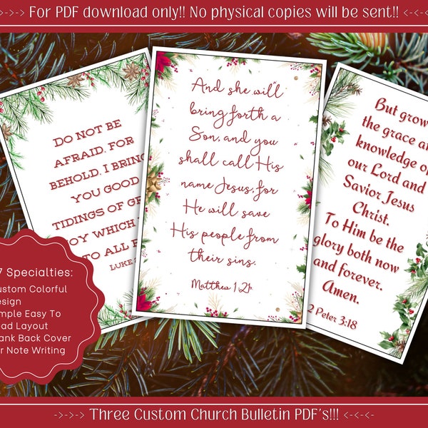 Christmas Church Bulletin Covers - Etsy