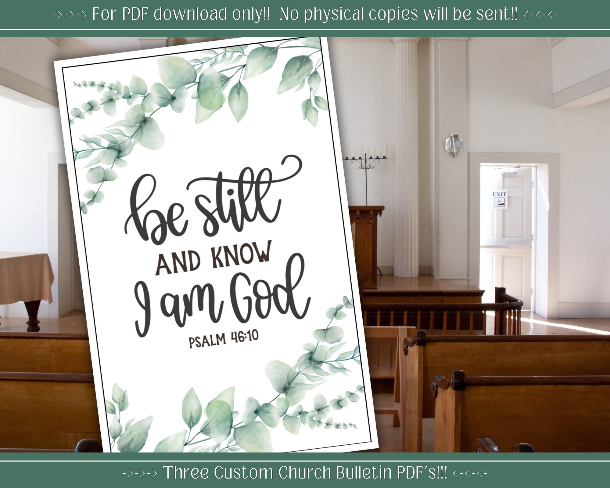 Modern Farmhouse Printable Blank Card Church Bulletin Cover Download ...