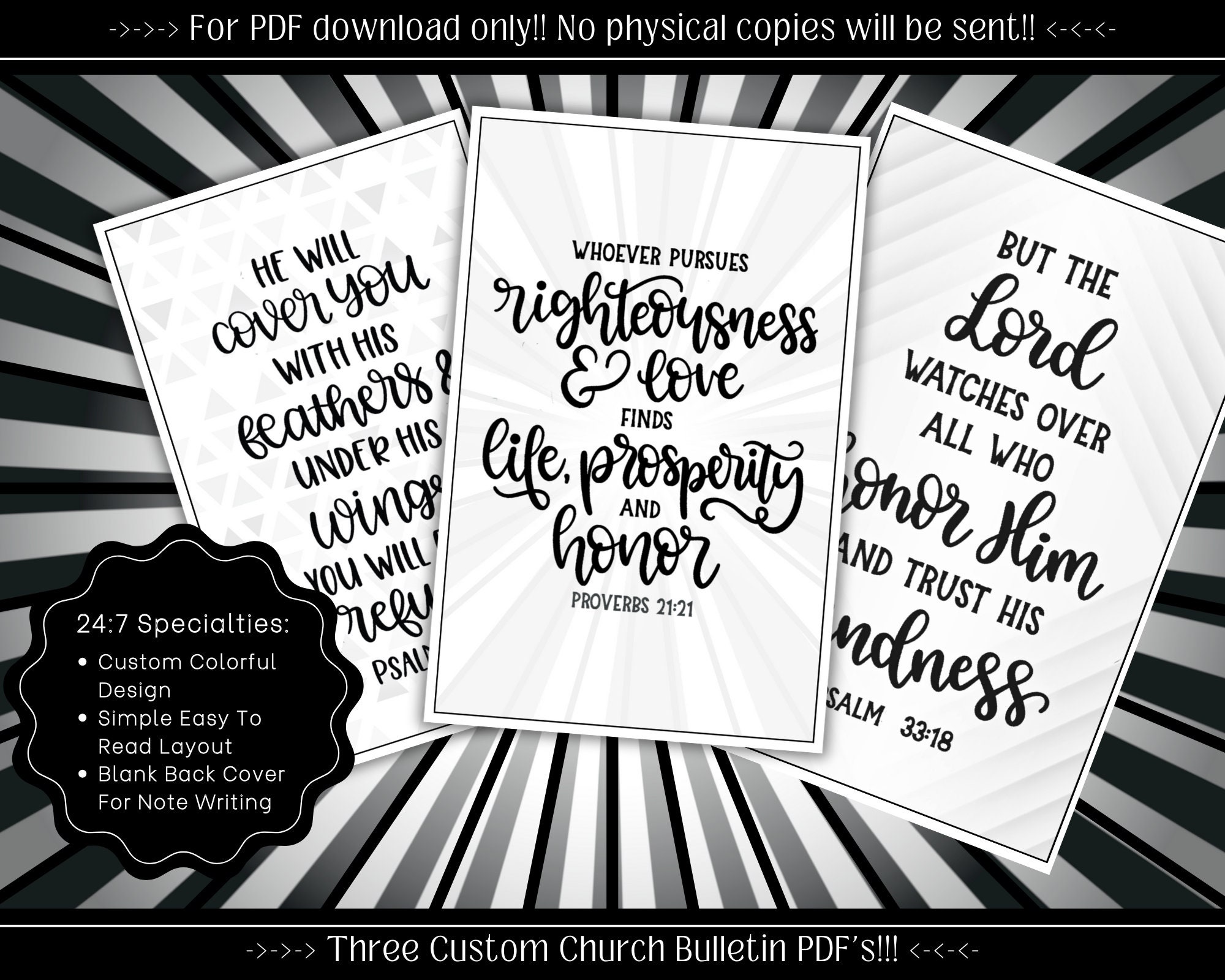 Printable Church Bulletin Cover Modern Grey White Black Download Events ...