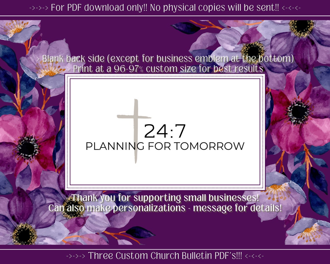 Printable Church Bulletin Cover Beautiful Floral Download Events Bible ...