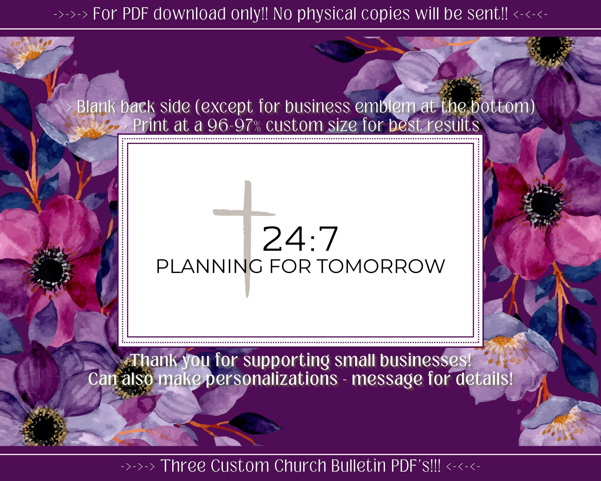Printable Church Bulletin Cover Beautiful Floral Download Events Bible ...