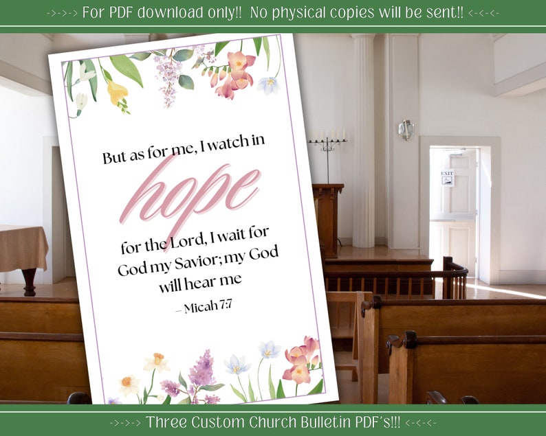 3 in 1 Printable Summer Floral HOPE Bulletin Covers Download Events ...