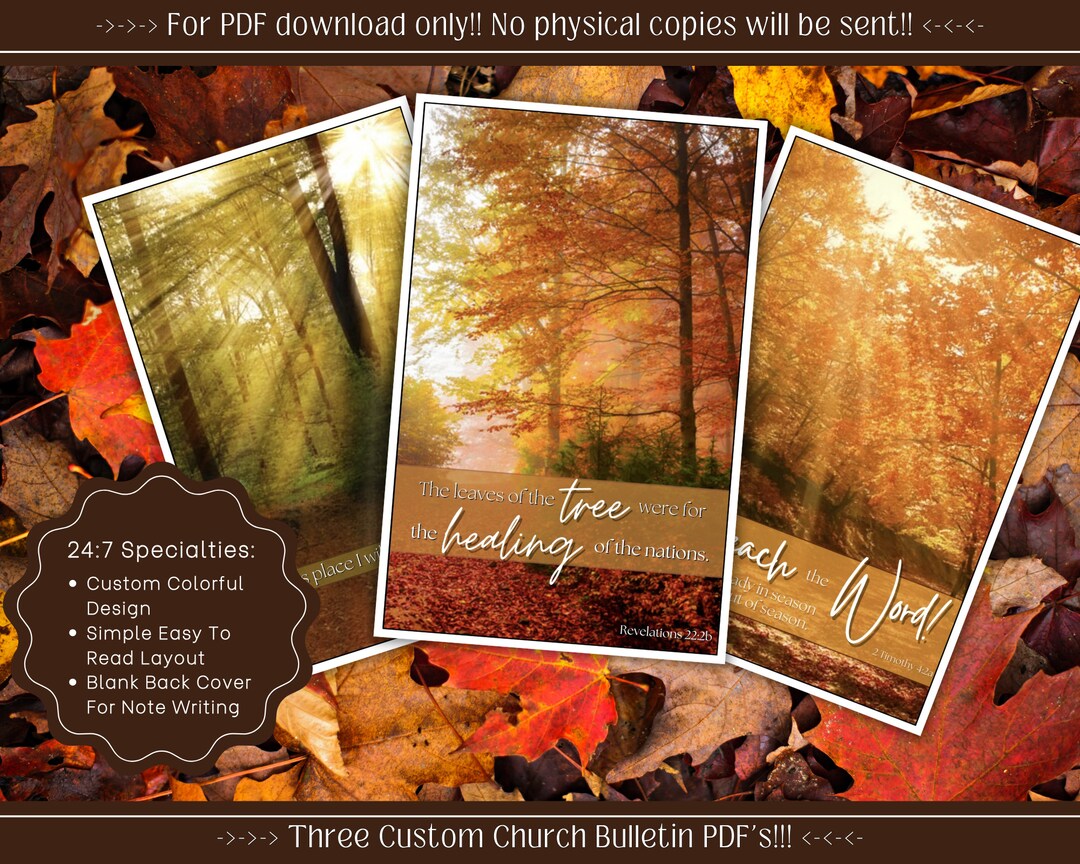 3 Printable Bulletin Covers Autumn Woods God's Natural Beauty Download ...