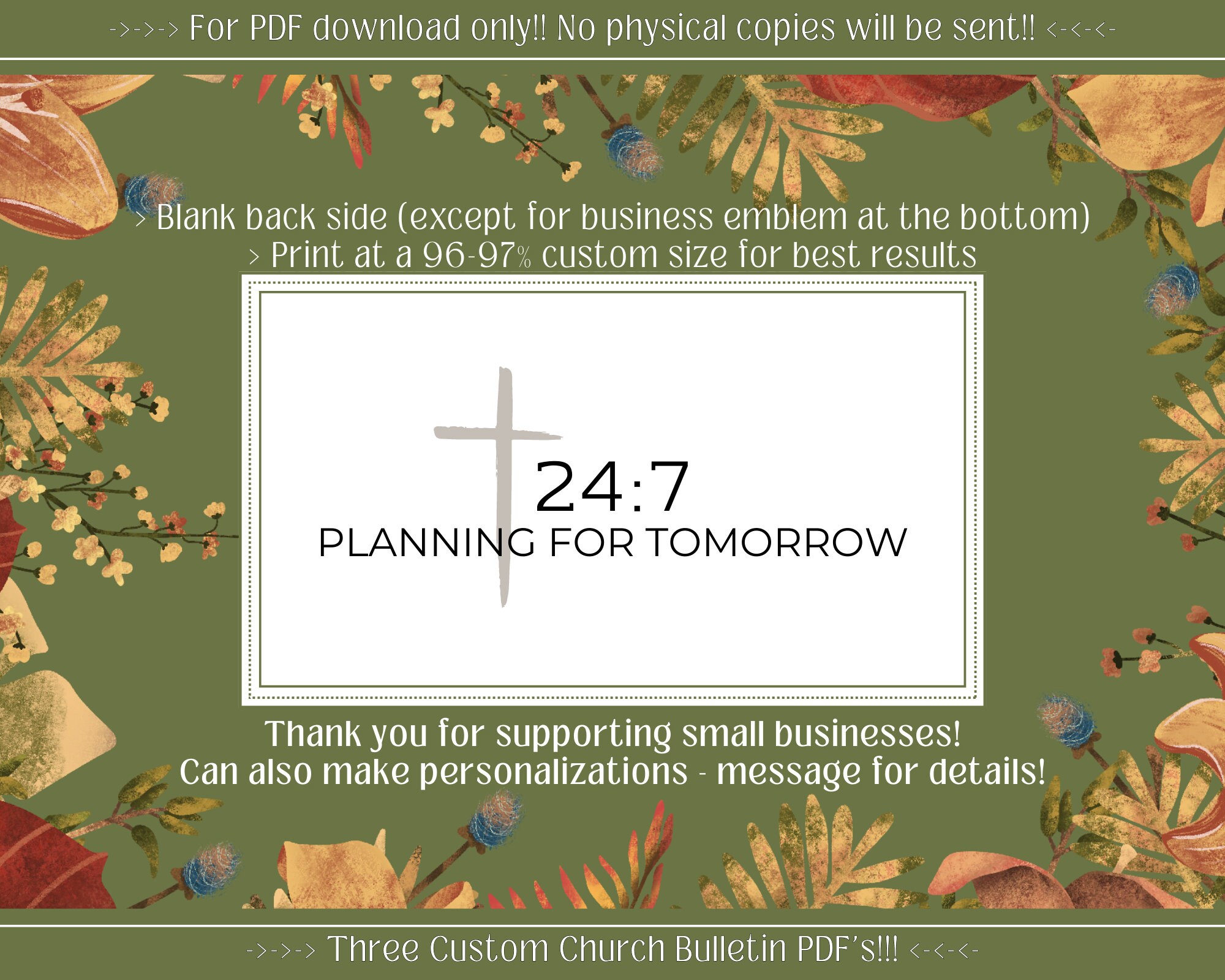 Printable Church Bulletin Cover Autumn Fall Download Events Bible Verse ...