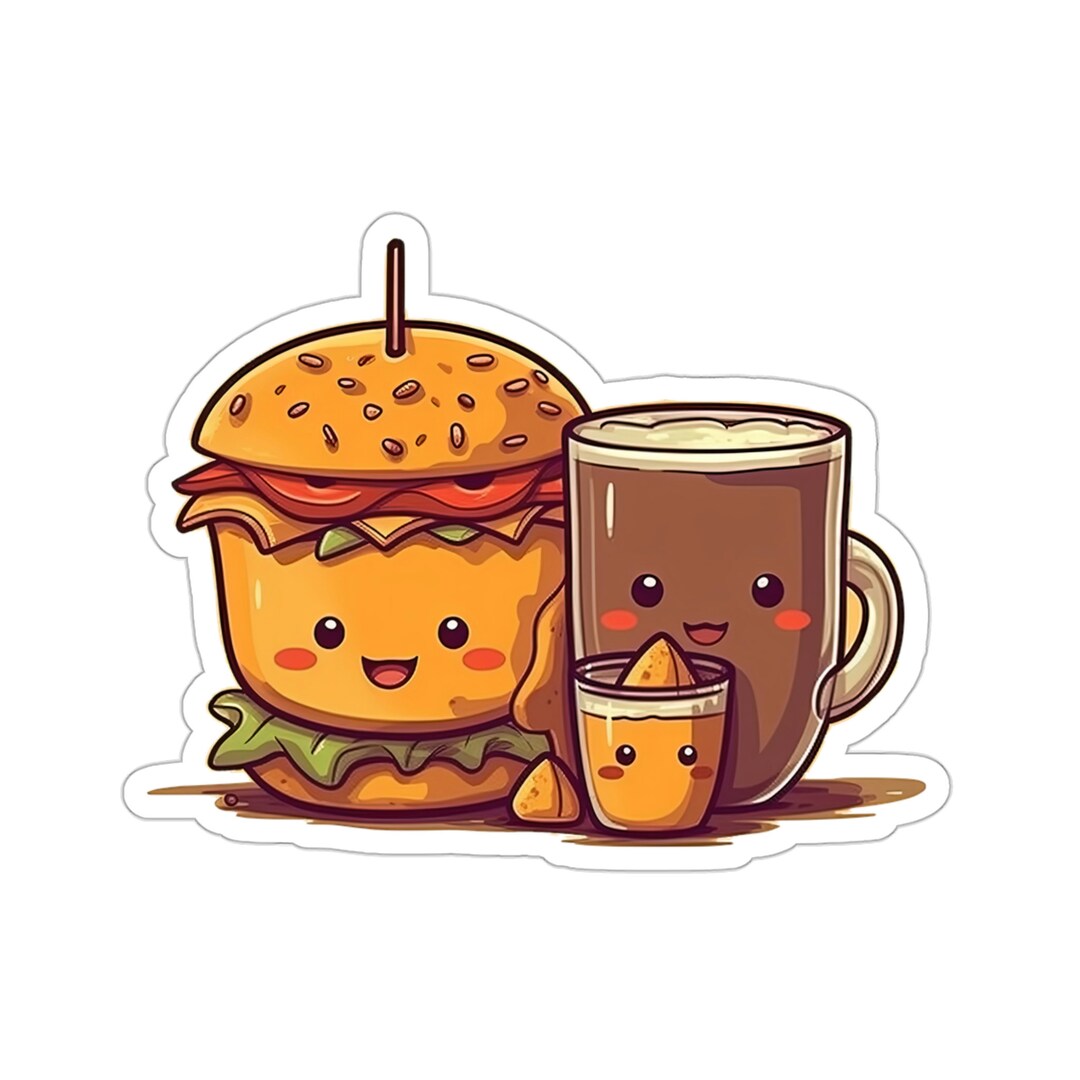 Sandwich & Chocolate Milk Delight Sticker Yummy and - Etsy