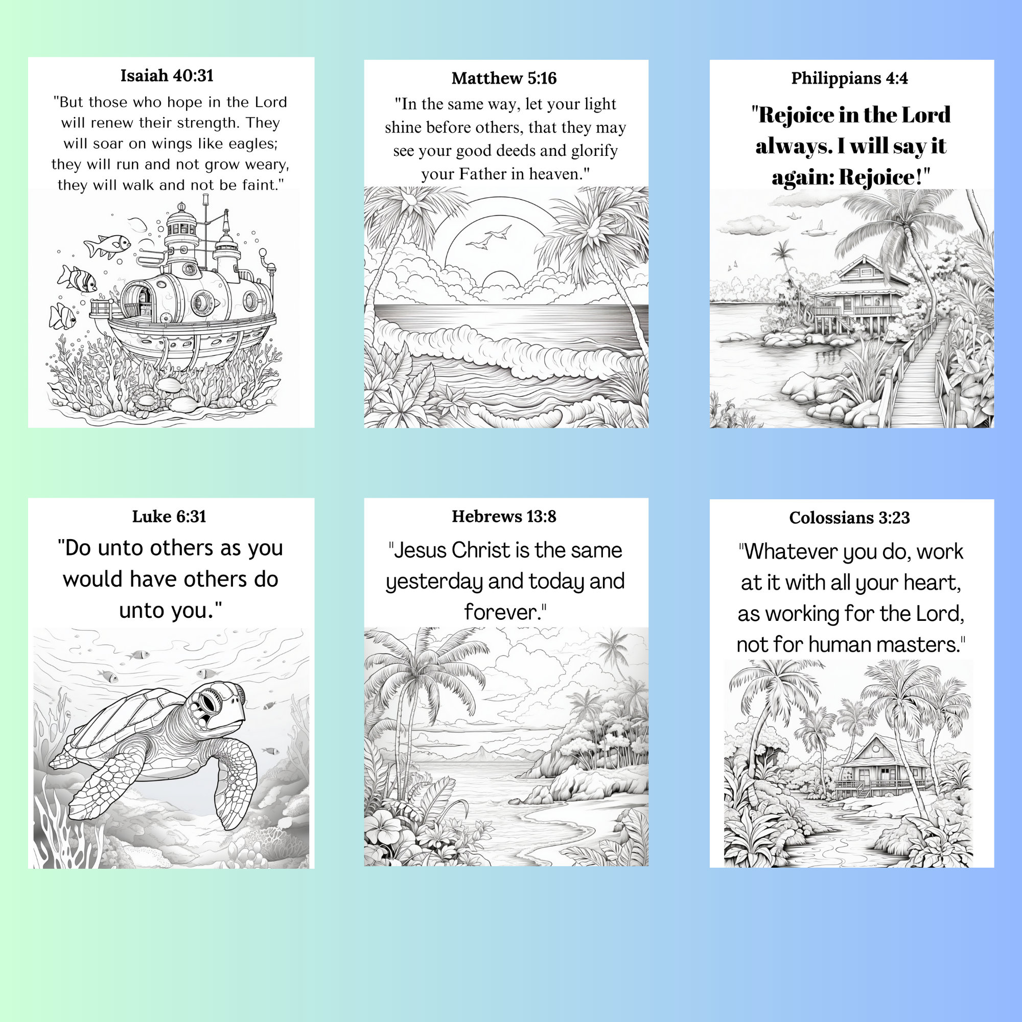 Bible Verse Coloring Pages - Christian Memory Verse - Scripture ...