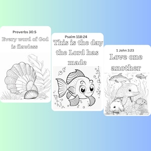 Bible Verse Coloring Pages - 10 Ocean Theme Colouring Sheets for Kids ...