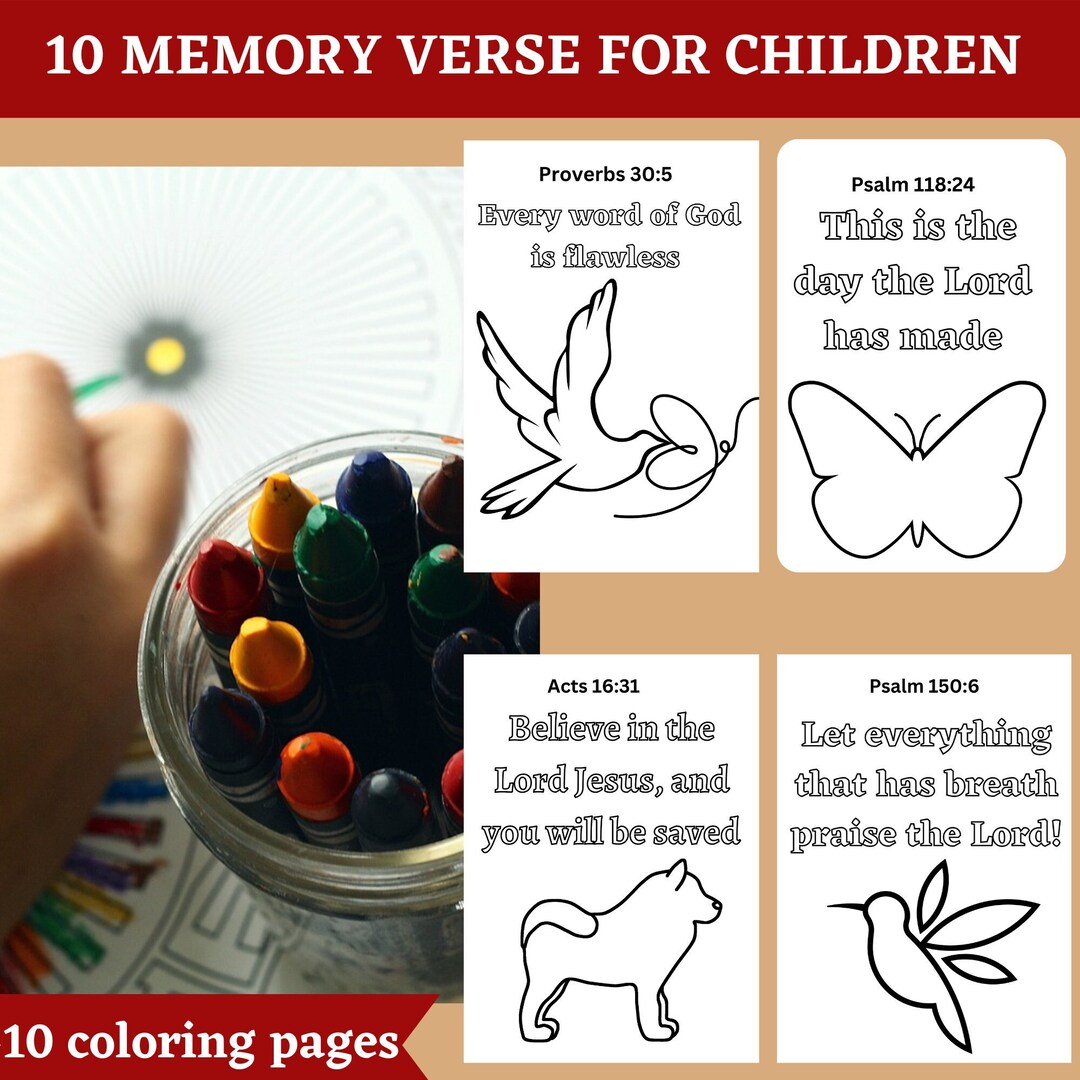 10 Bible Verse Coloring Pages - Memory Verse Colouring Sheets for Kids ...