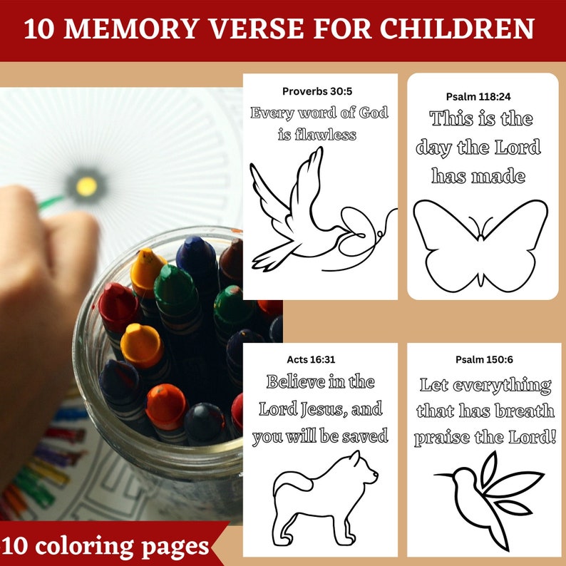 10 Bible Verse Coloring Pages - Memory Verse Colouring Sheets for Kids ...