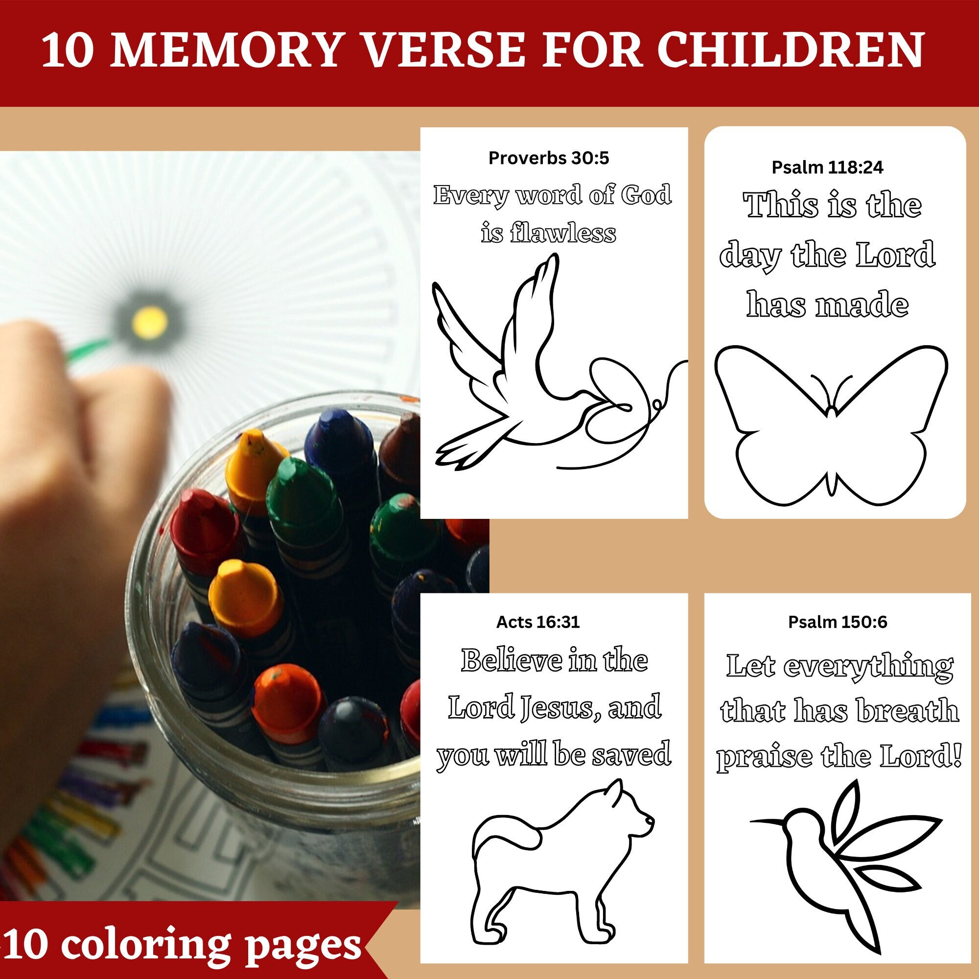 10 Bible Verse Coloring Pages - Memory Verse Colouring Sheets for Kids ...