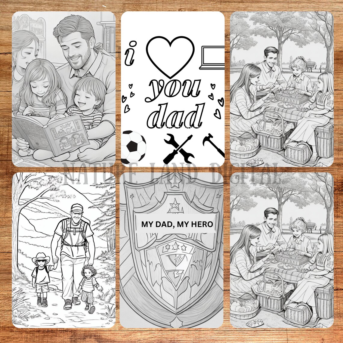 Father's Day Coloring Page for Adults, Kids 21 Printable Page Fun ...