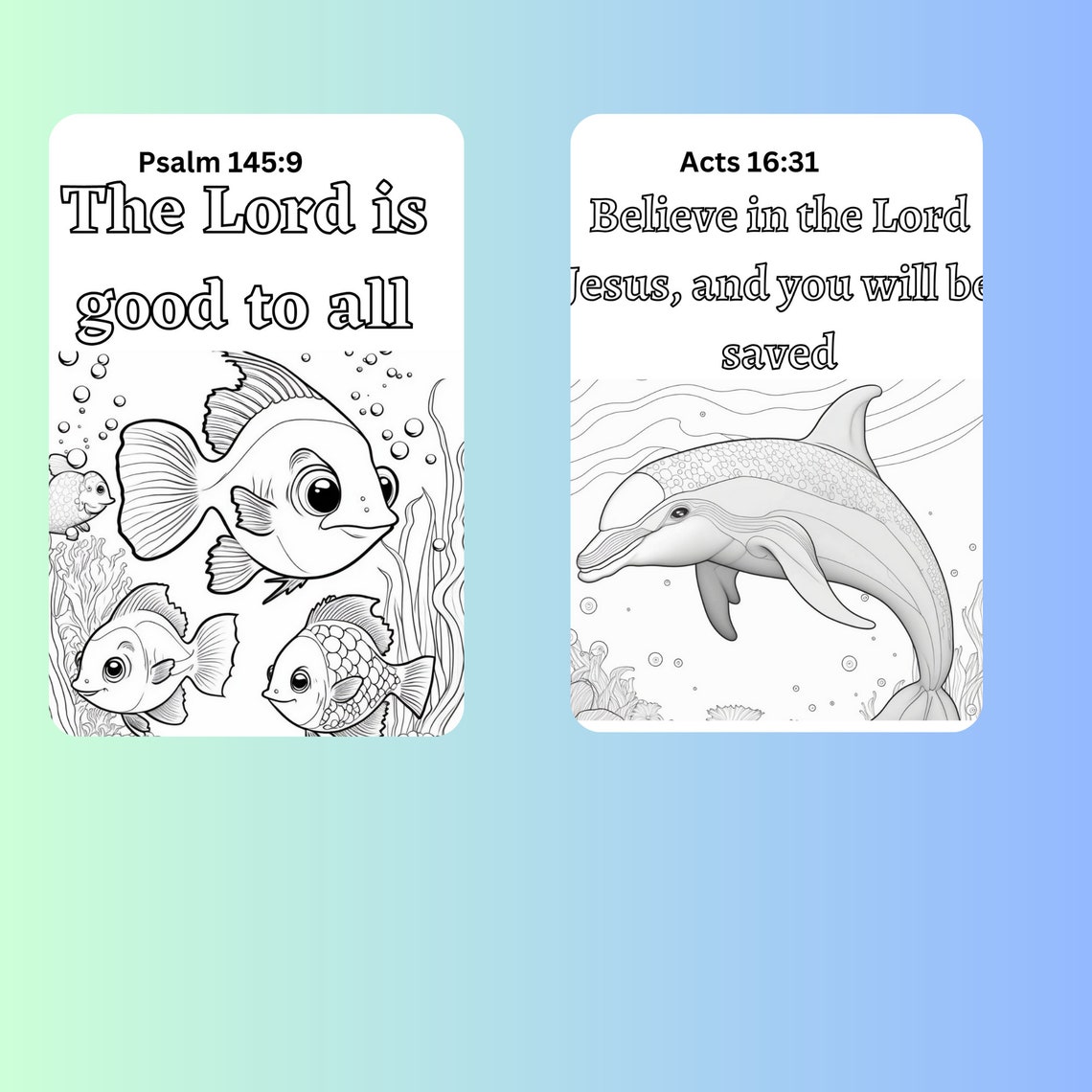 Bible Verse Coloring Pages - 10 Ocean Theme Colouring Sheets for Kids ...
