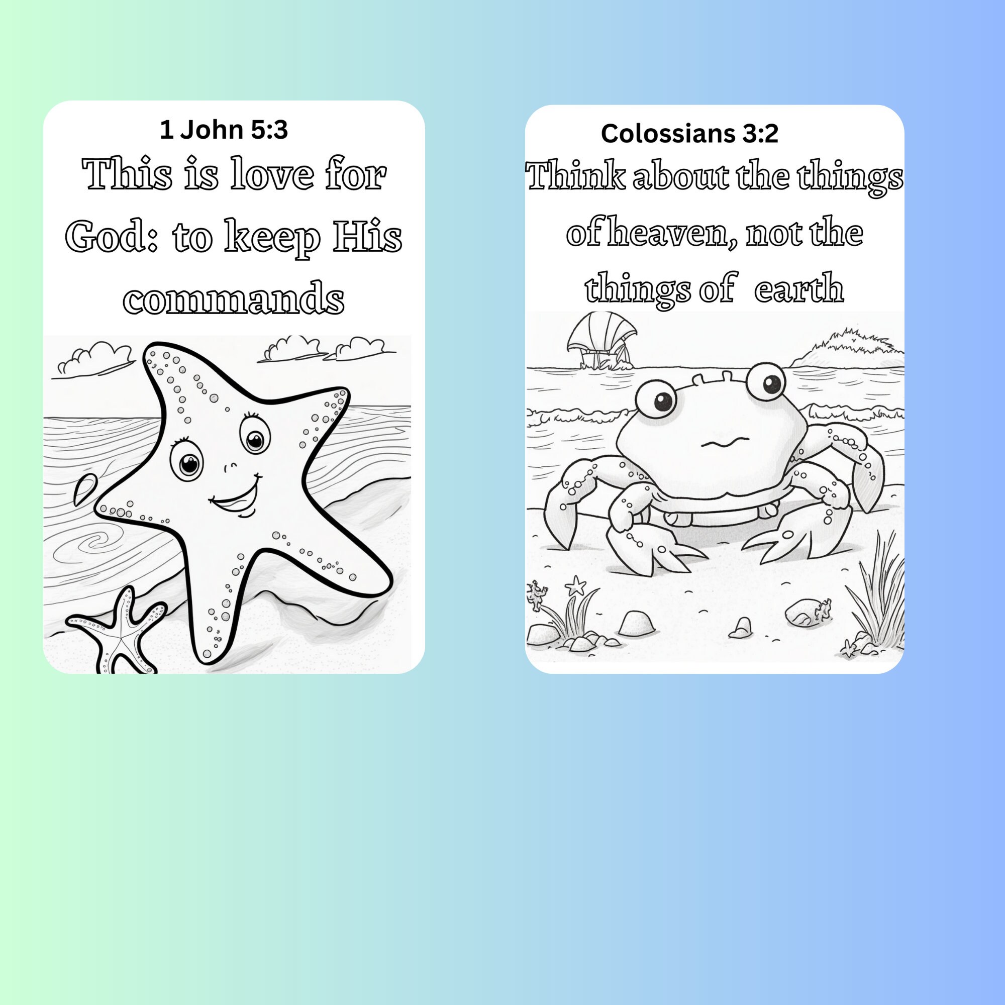 Bible Verse Coloring Pages - 10 Ocean Theme Colouring Sheets for Kids ...