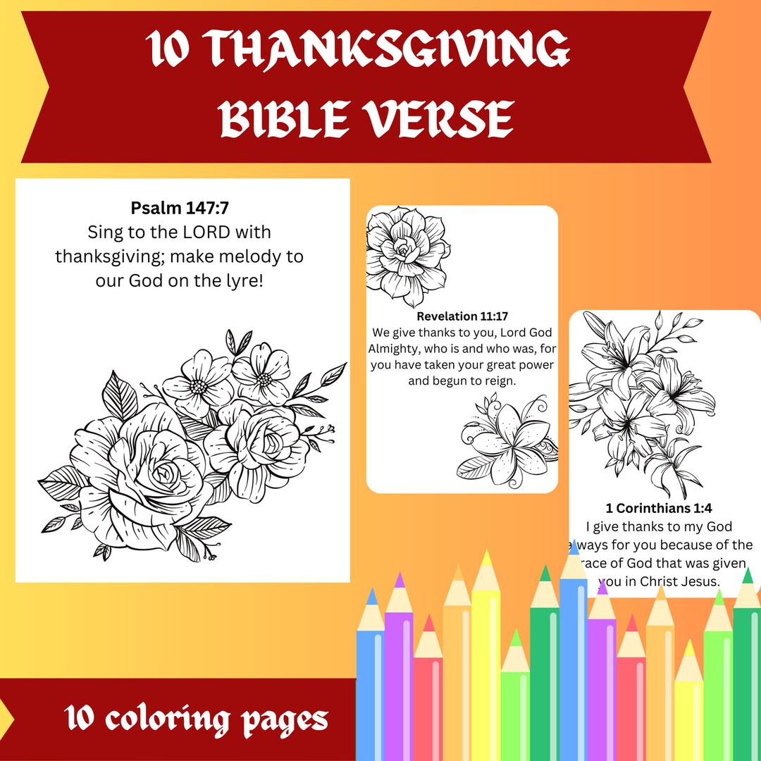 10 Biblical Thanksgiving Coloring Pages - Bible Verse Colouring Sheets ...