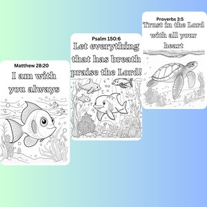 Bible Verse Coloring Pages - 10 Ocean Theme Colouring Sheets for Kids ...
