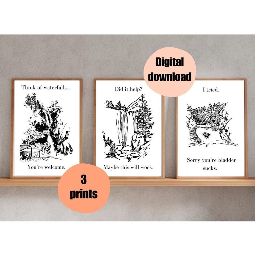 Bathroom Humor Printable Wall Art, Printable Wall Art, Bathroom Decor ...