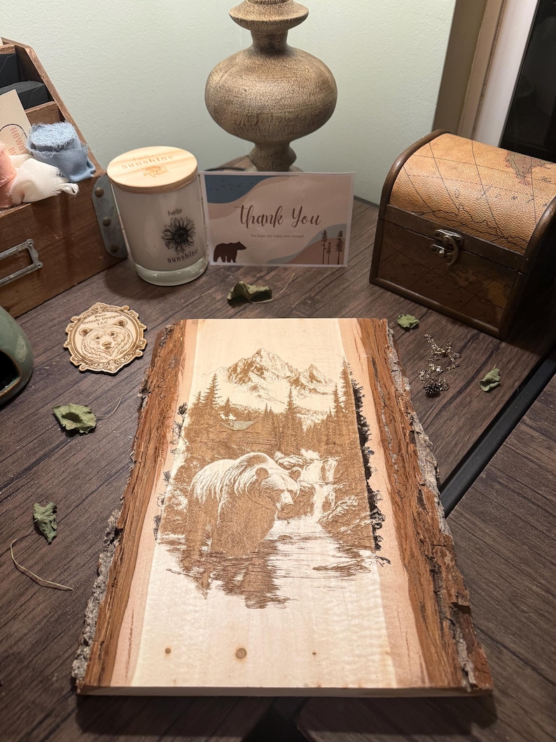 Bear Cabin Wood Engraving - Etsy